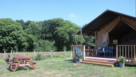 Glamping Devon at Jurassic Glamping with views of Axe Valley