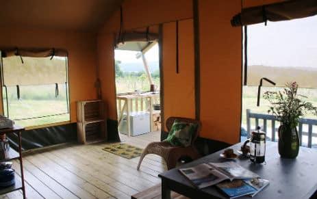 Glamping Devon at Jurassic Glamping with views of Axe Valley