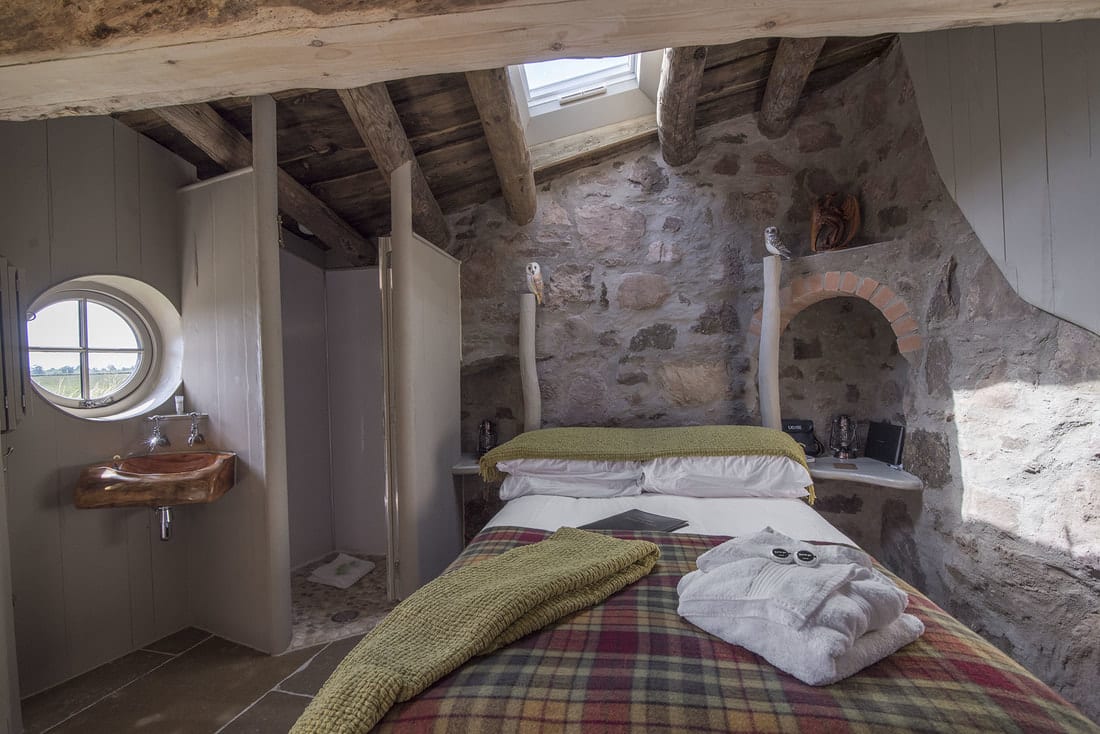Glamping Scotland Craighead Howfs in treehouse and hobbit huts