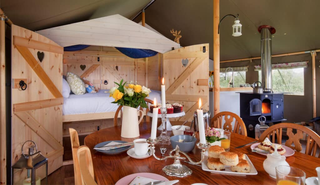 Glamping Devon with Hot Tub at Lower Keats Safari Tents