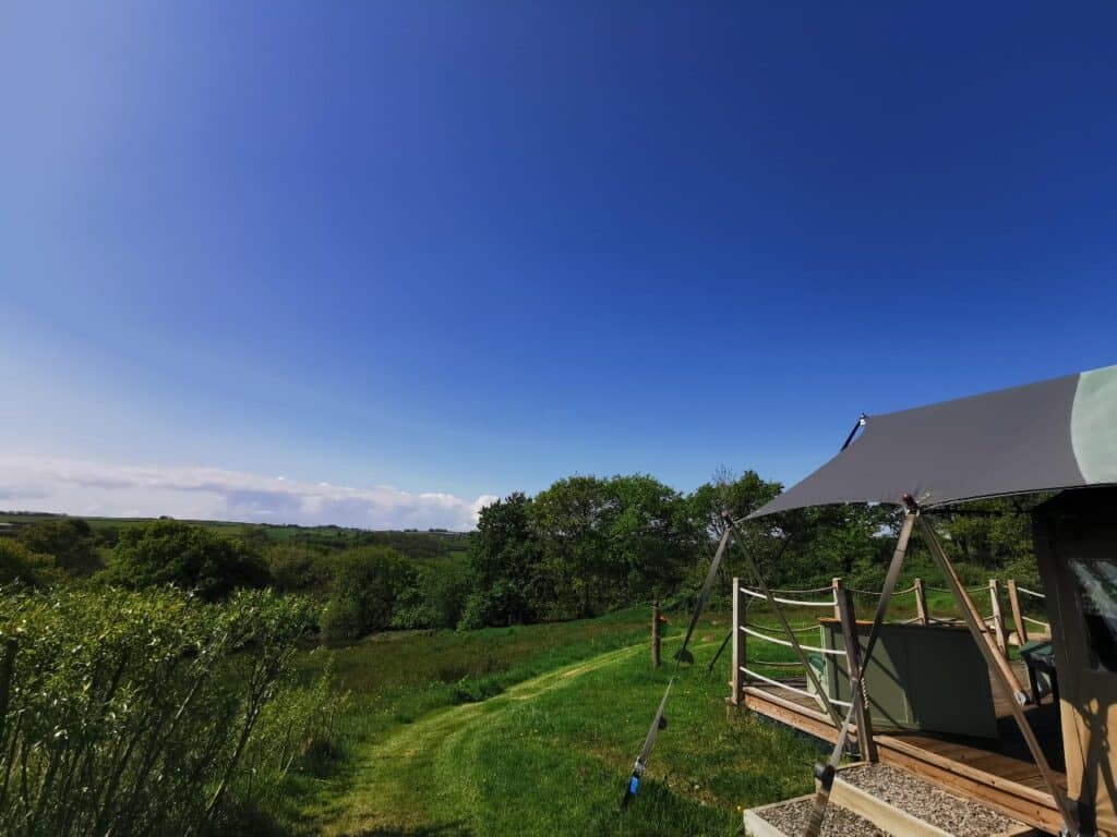 Glamping in Devon in a Safari Tent at Welcombe Meadow