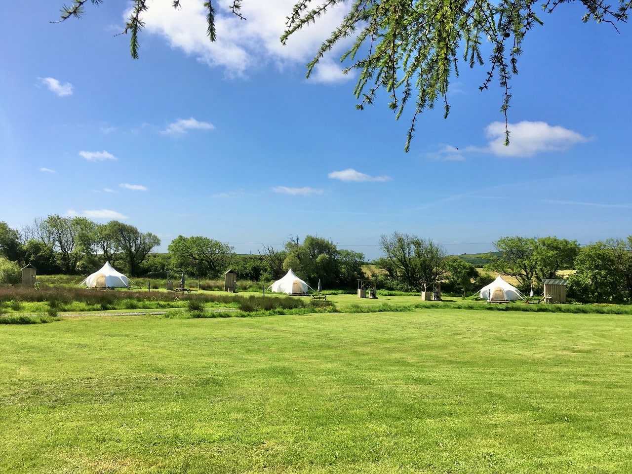 Glamping Devon Cheglinch Farm Lotus Bell Tents near Ilfracombe