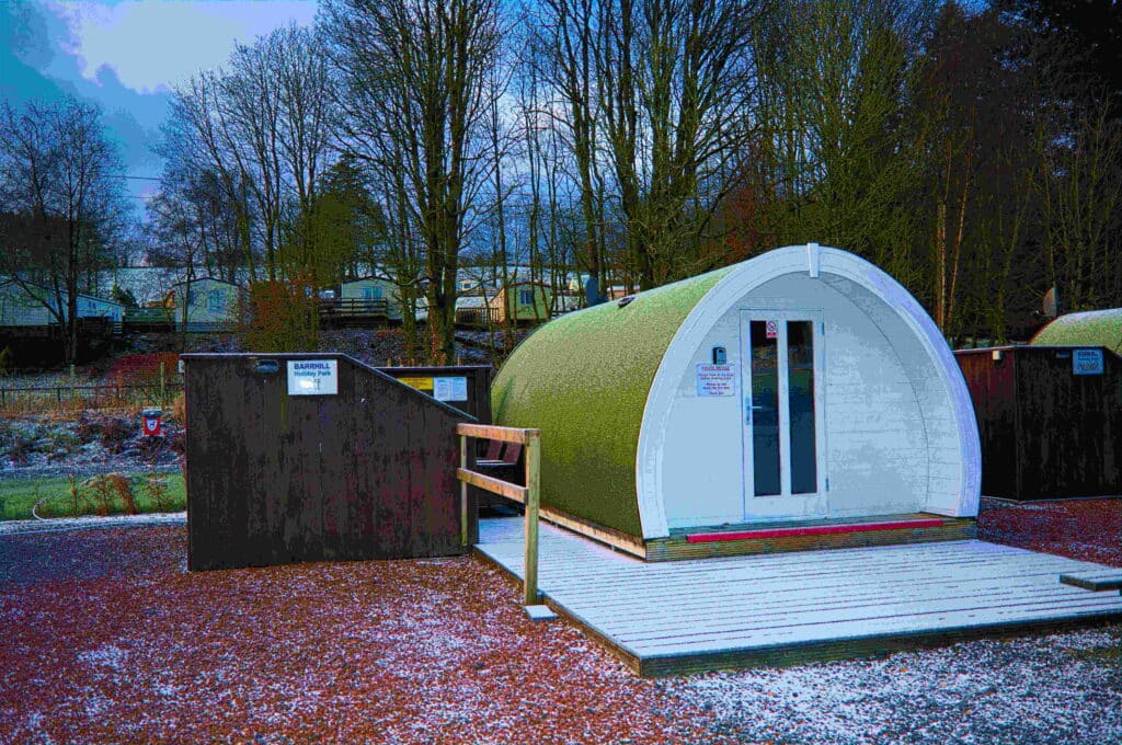 Glamping Scotland with Hot Tub Barrhill Holiday Park Pods in Ayrshire
