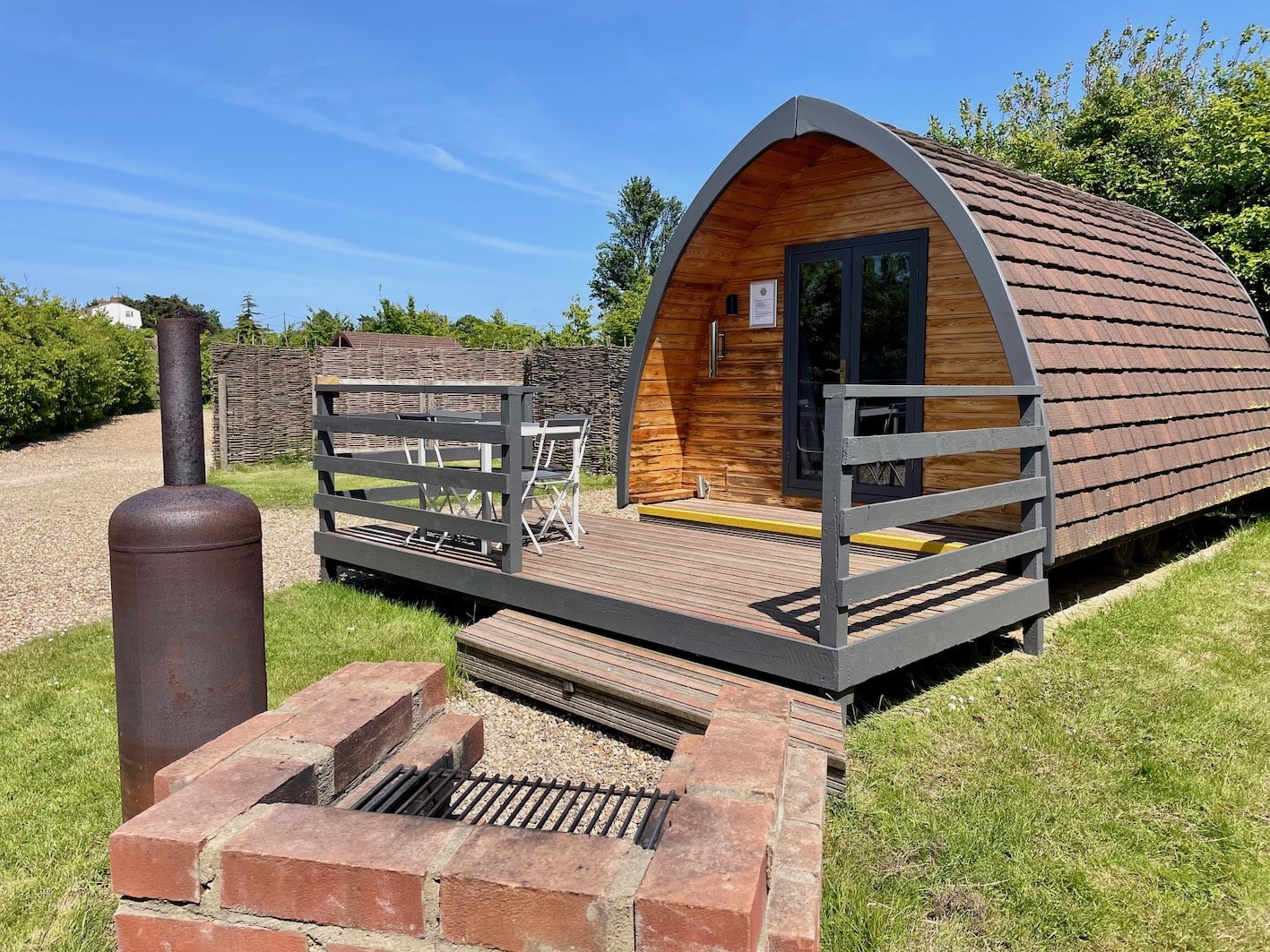 Glamping in Essex in a Mega Pod at Lee Wick Farm