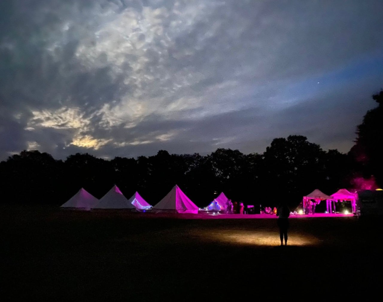 Glamping in Kent at Wood View Farm in a bell tent